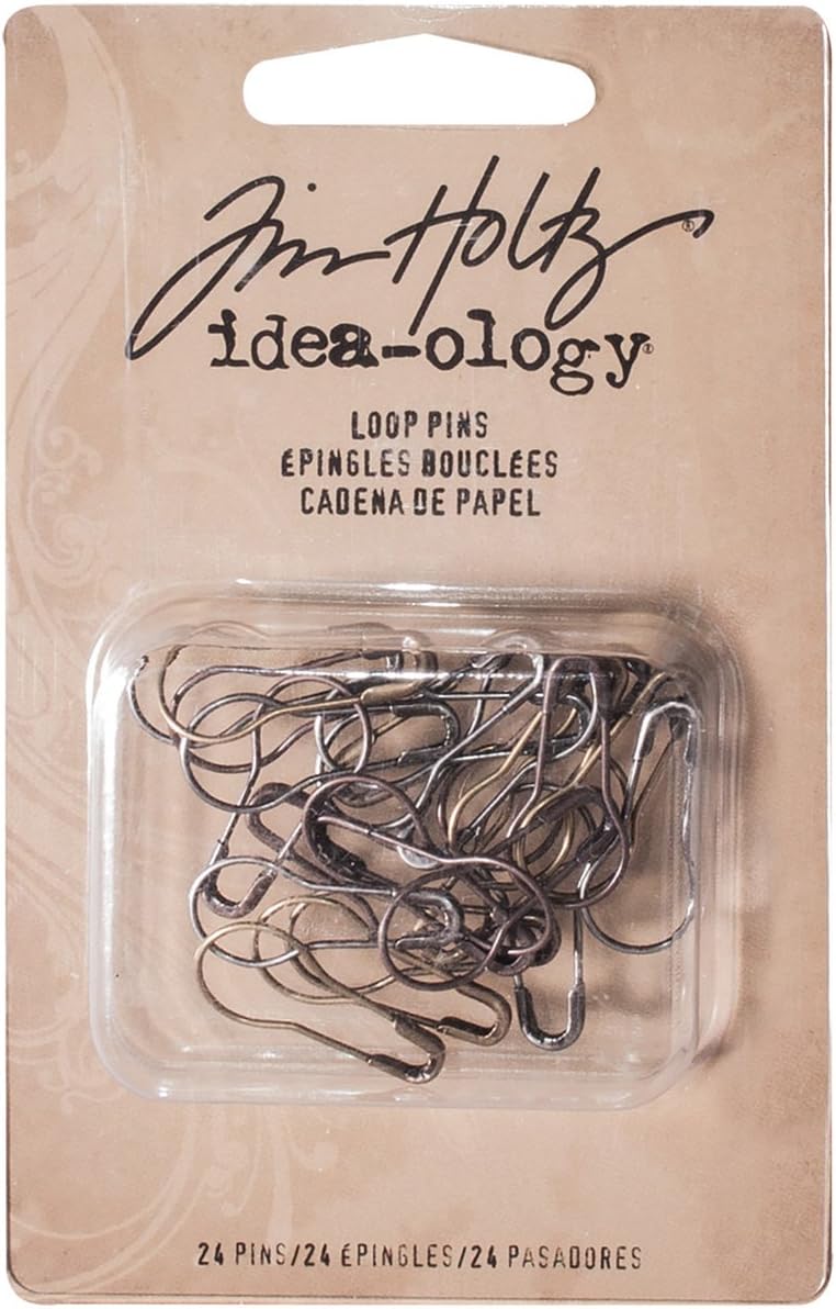 Tim Holtz Idea-ology Loop Pins, 24-Pack, Nickel, Brass and Copper ...