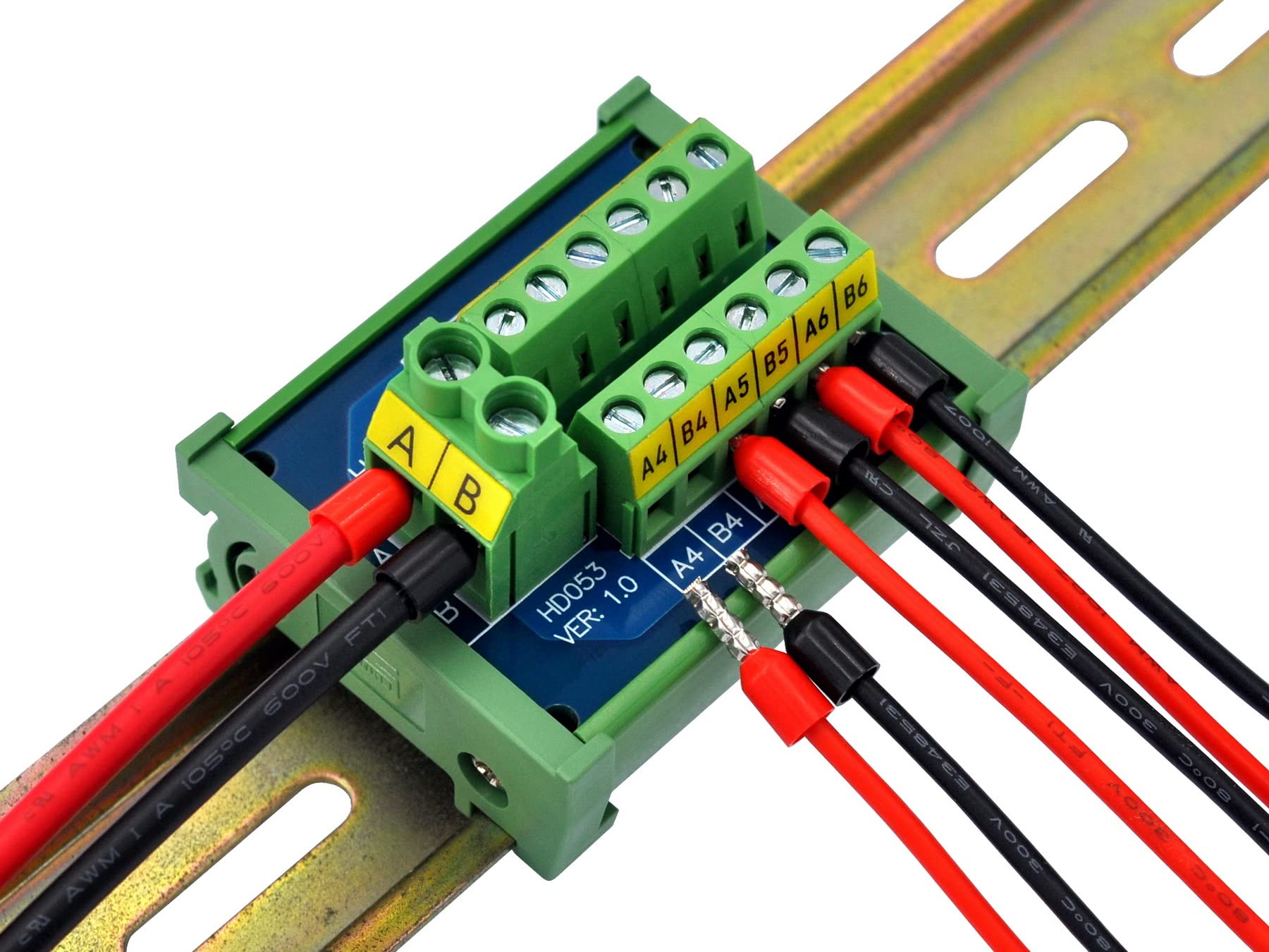 Snapklik.com : DIN Rail Mount 30Amp 48V 2x6 Position Screw Terminal ...