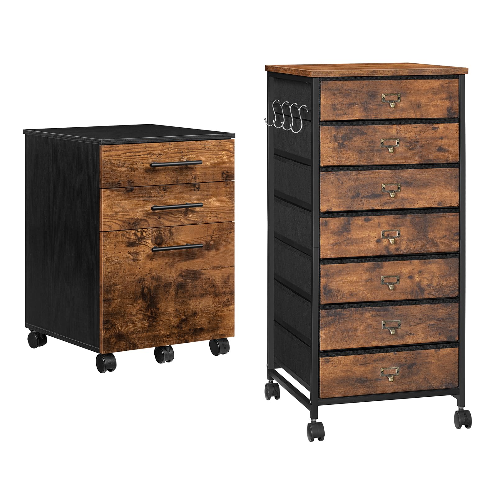 Amazon.com: HOOBRO 3-Drawer File Cabinet, 7-Drawer Vertical File ...