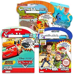 Amazon.com: Disney Pixar Magic Ink Coloring Book Super Set - 3 Imagine ...