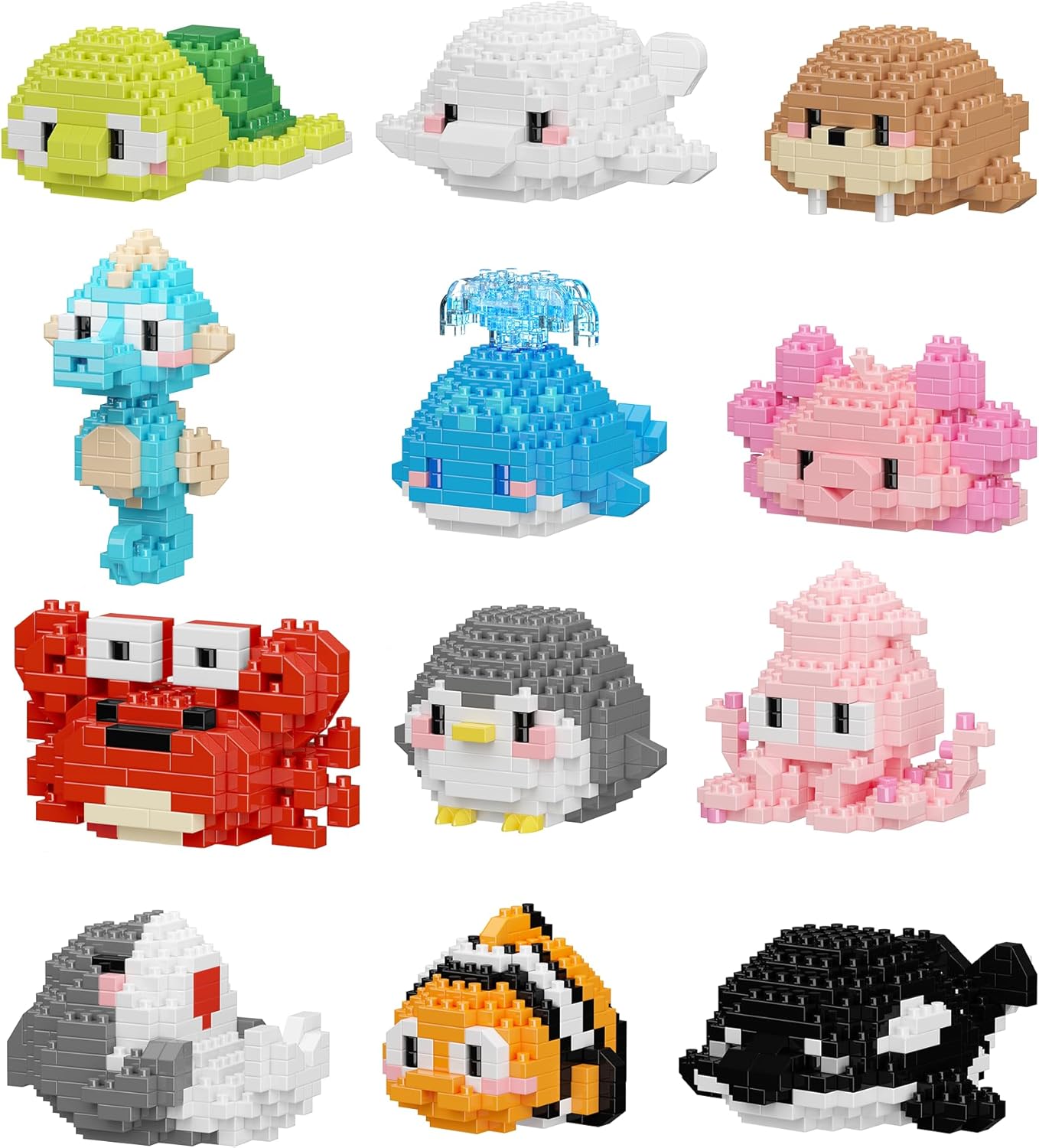 12 Set Cute Sea Animals Creature Building Toy Blocks Philippines | Ubuy
