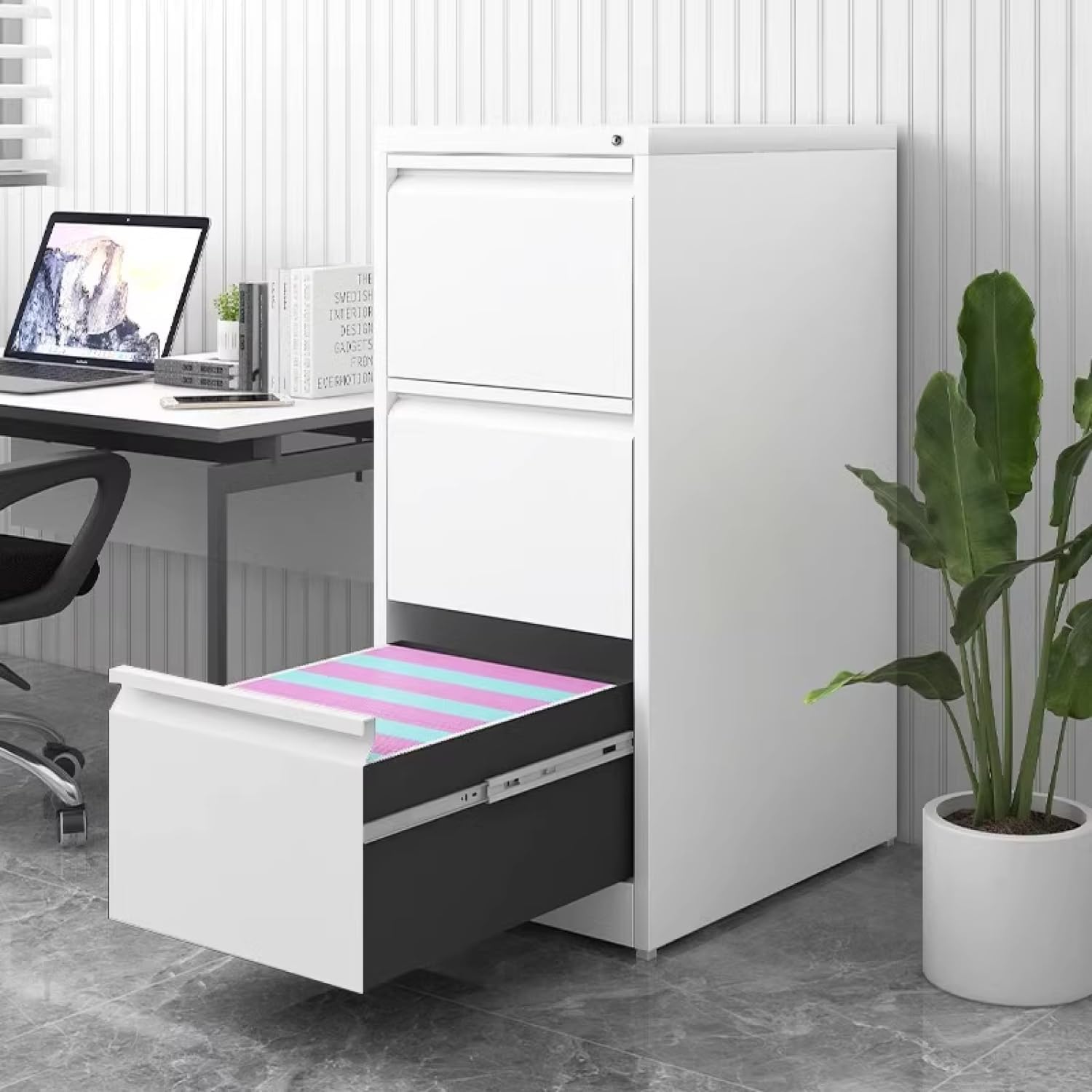 Amazon.com: Geelife 3 Drawer Lockable File Cabinet with tip-Resistant ...