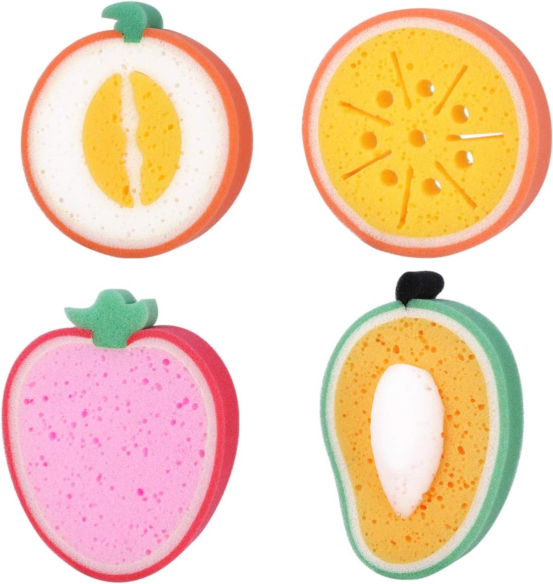 Amazon.com: FOMIYES Bath Scrubber Sponge 4pcs Bath Sponge Fruit Shaped ...