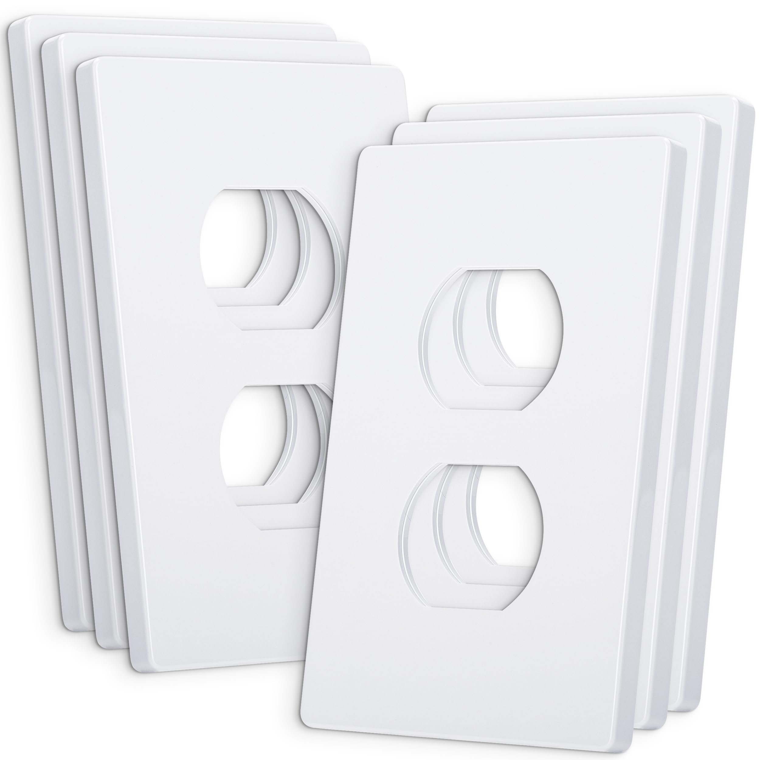 Bates- Screwless Duplex Wall Plate, 6 Pack, White Outlet Covers Wall ...