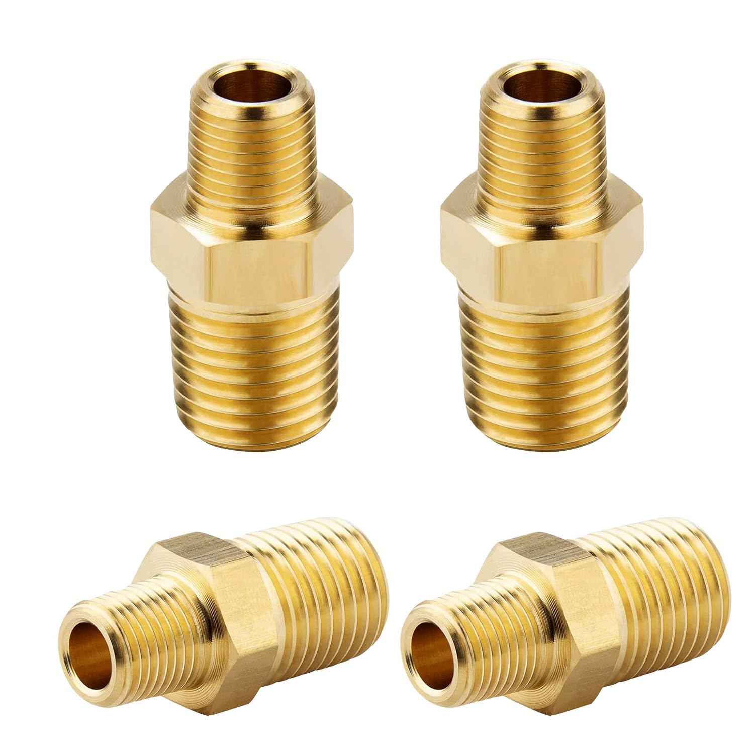 Amazon.com: Quirkmyn 4pcs 1/4" NPT x 1/8" NPT Brass Nipple, 1/4 to 1/8 ...