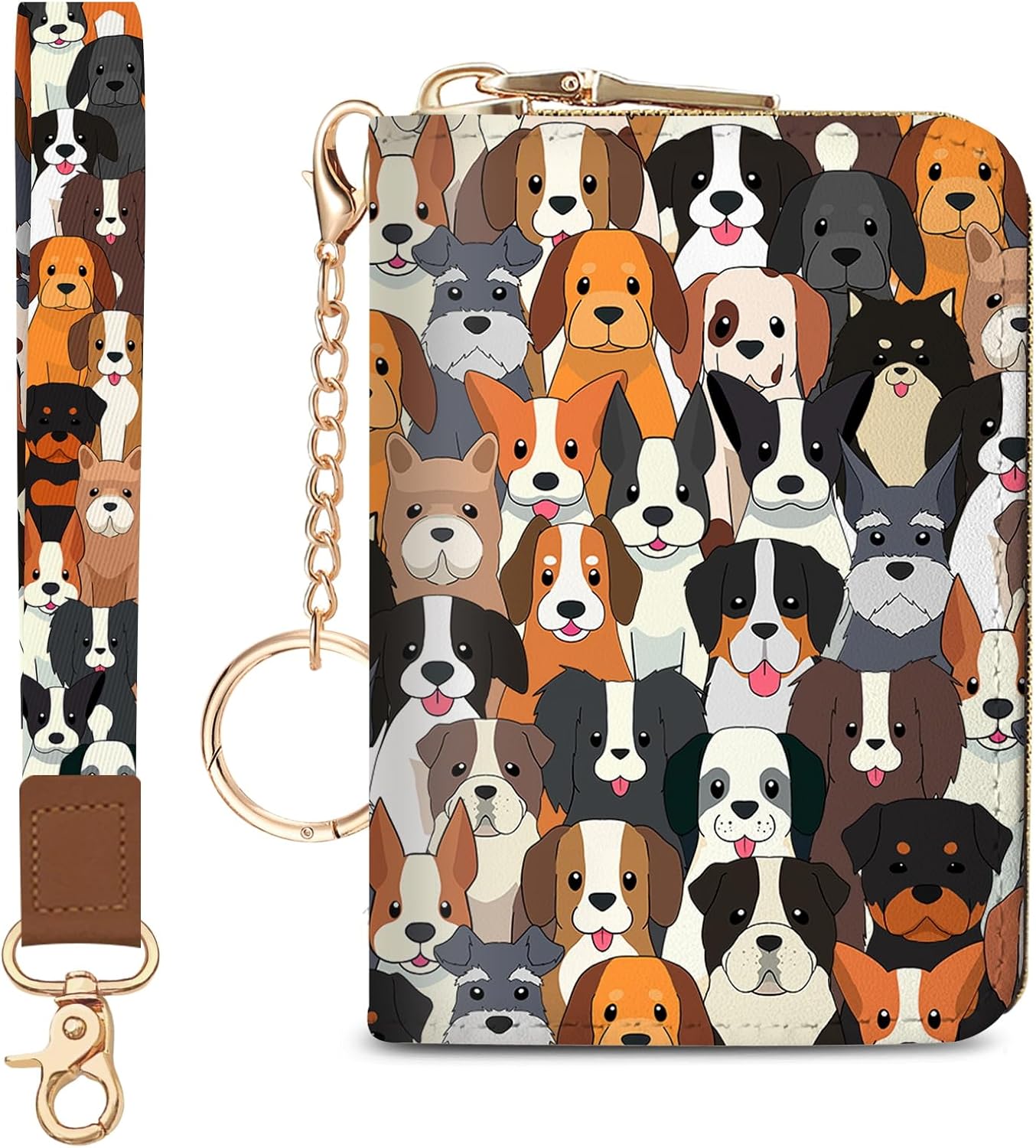 Amazon.com: Blusabaca Credit Card Holder for Women, Dogs Small RFID ...