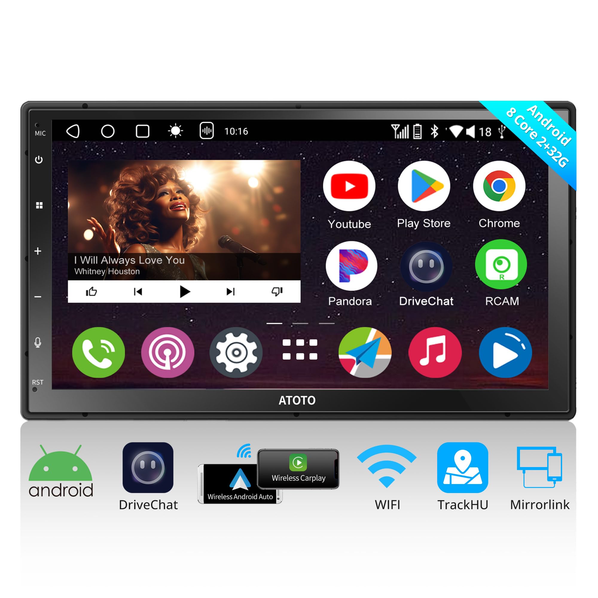 Android Double Din Car Stereo - ATOTOEXCEL 7“ Fully Laminated Screen ...