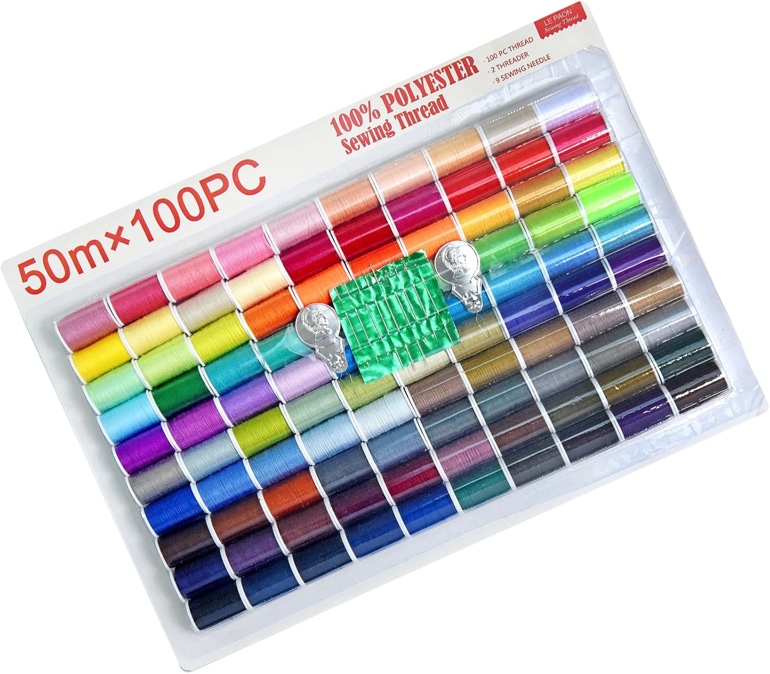 Amazon.com: Sewing kit 100 Color Set of Handy Polyester Thread，50 m Each