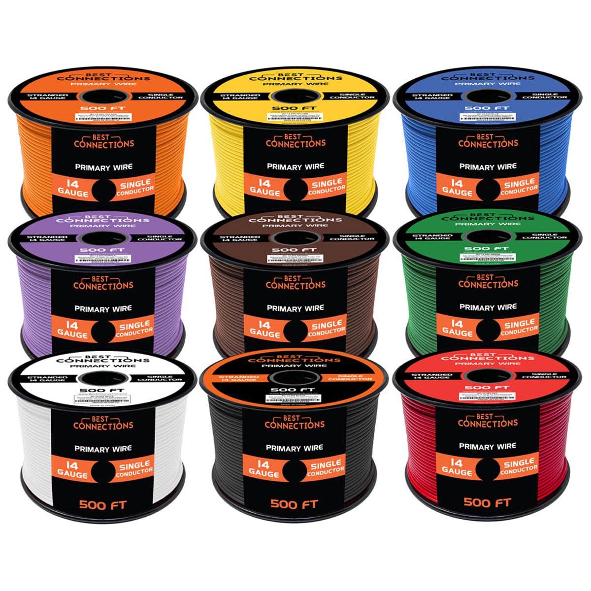 Amazon.com: BEST CONNECTIONS 14 Gauge Automotive Primary Wire (500ft ...