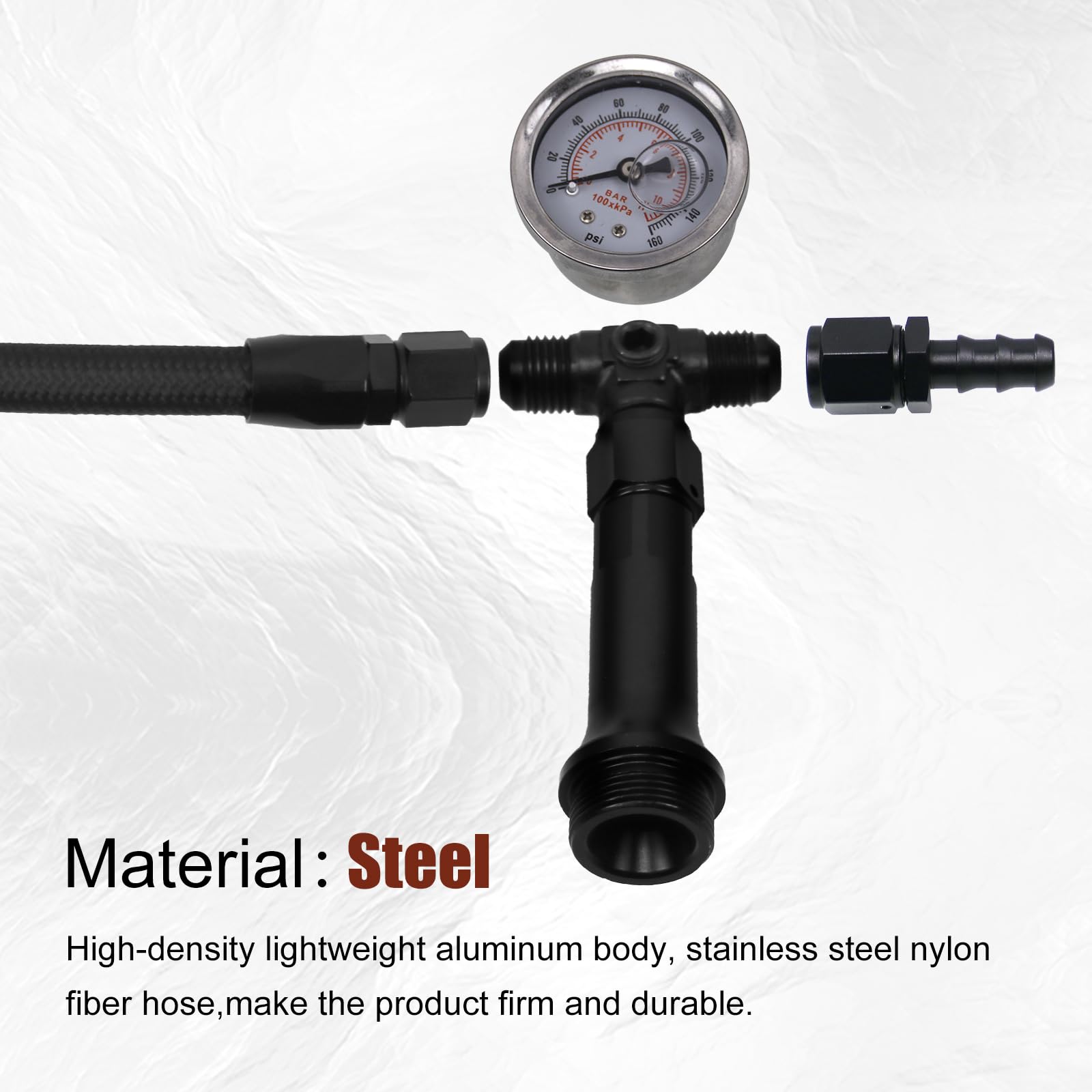 Snapklik.com : RULLINE AN6 Dual-Feed Double Pump Braided Fuel Line