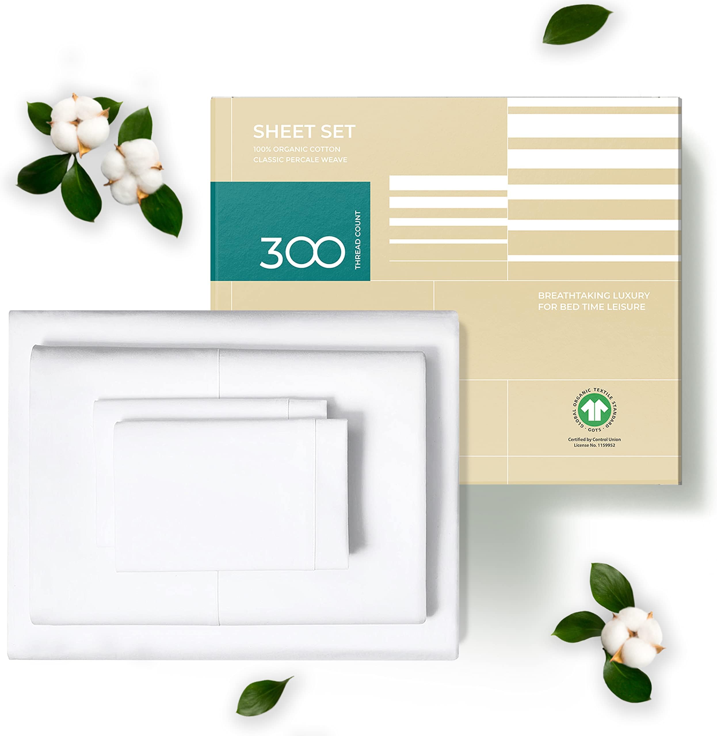 Amazon.com: Pure Earth Organic 300 Thread Count Queen 6 Piece Sheet Set ...