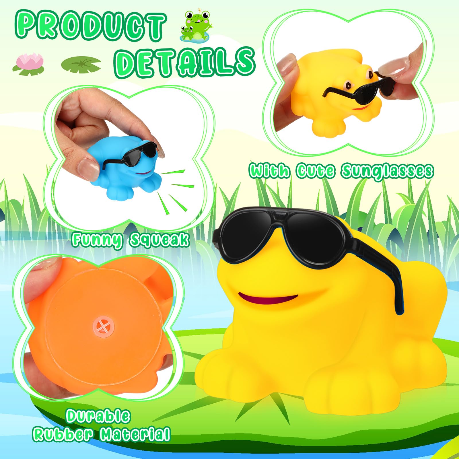 Snapklik.com : Halloscume 36 Pack Rubber Frogs Bulk Small Squeaky Frog ...