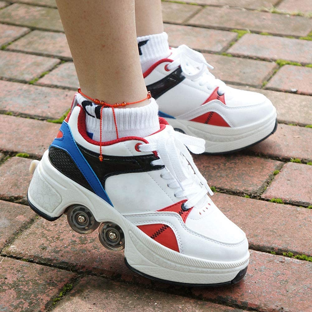 Snapklik.com : Double-Row Deform Wheel Automatic Walking Shoes ...