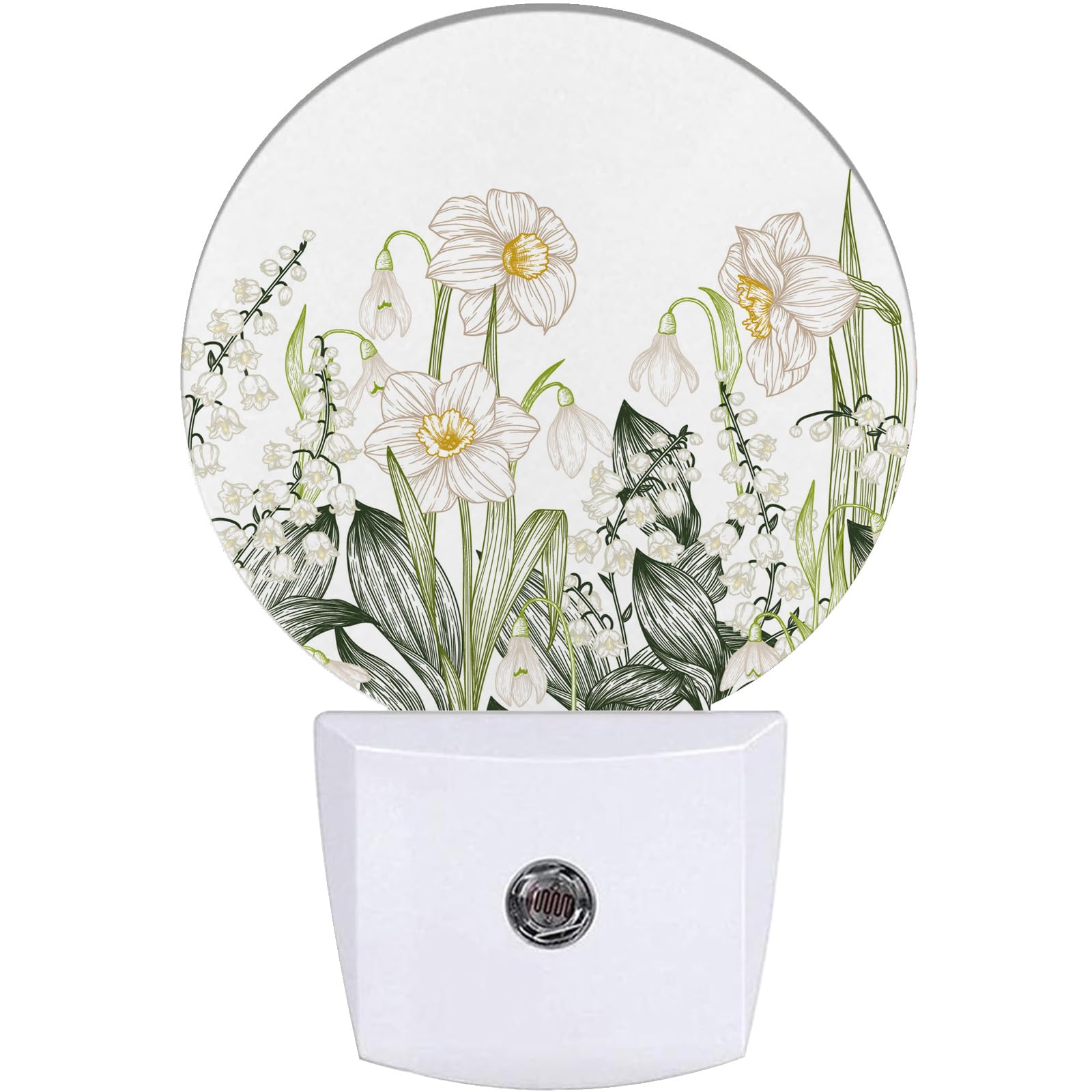 EMXION ater Lily Night Light,Vintage White Flower Nightlight Plug into ...