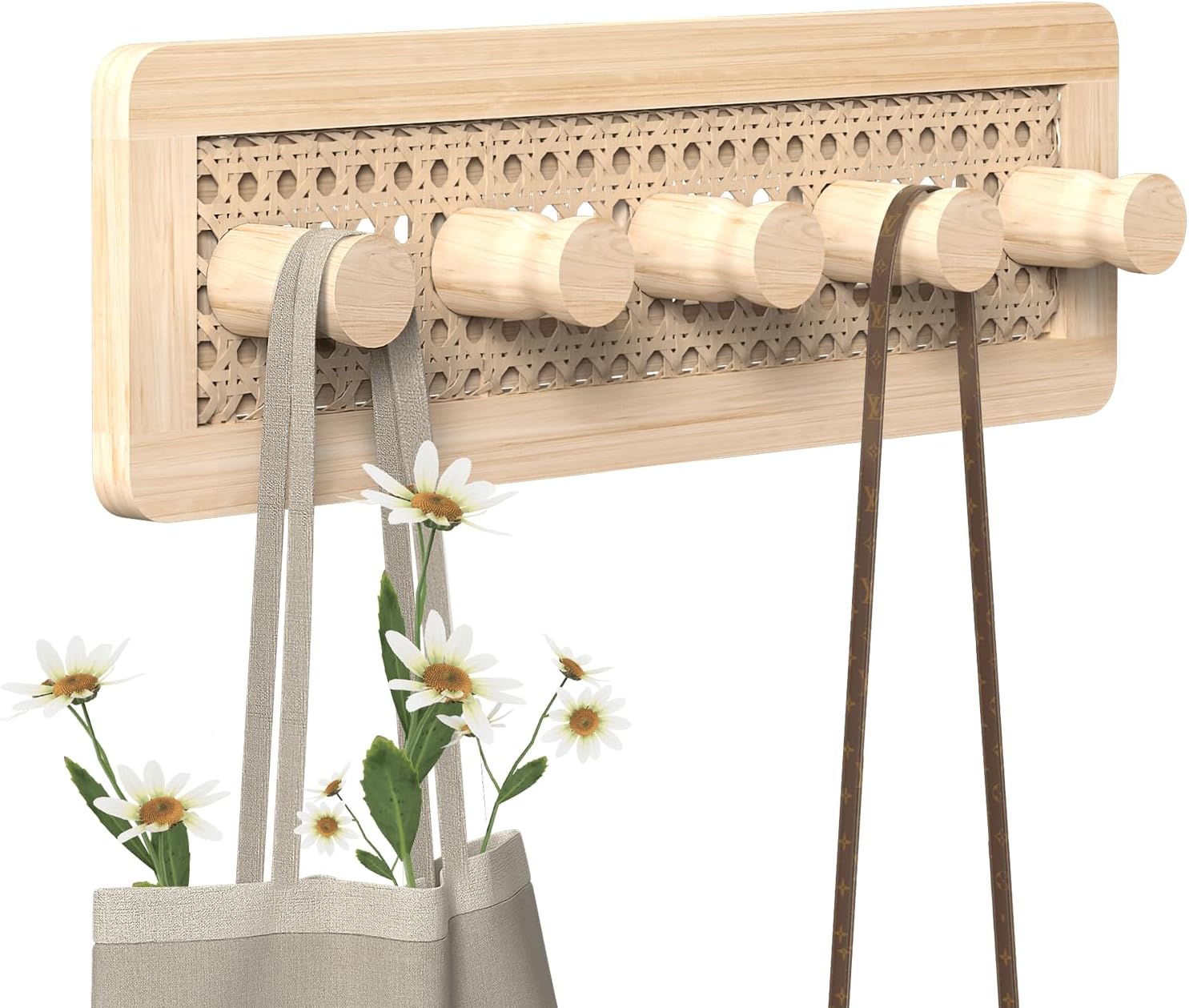 Amazon.com: Homode Wooden Wall Hooks, Wall Mounted Coat Rack for ...