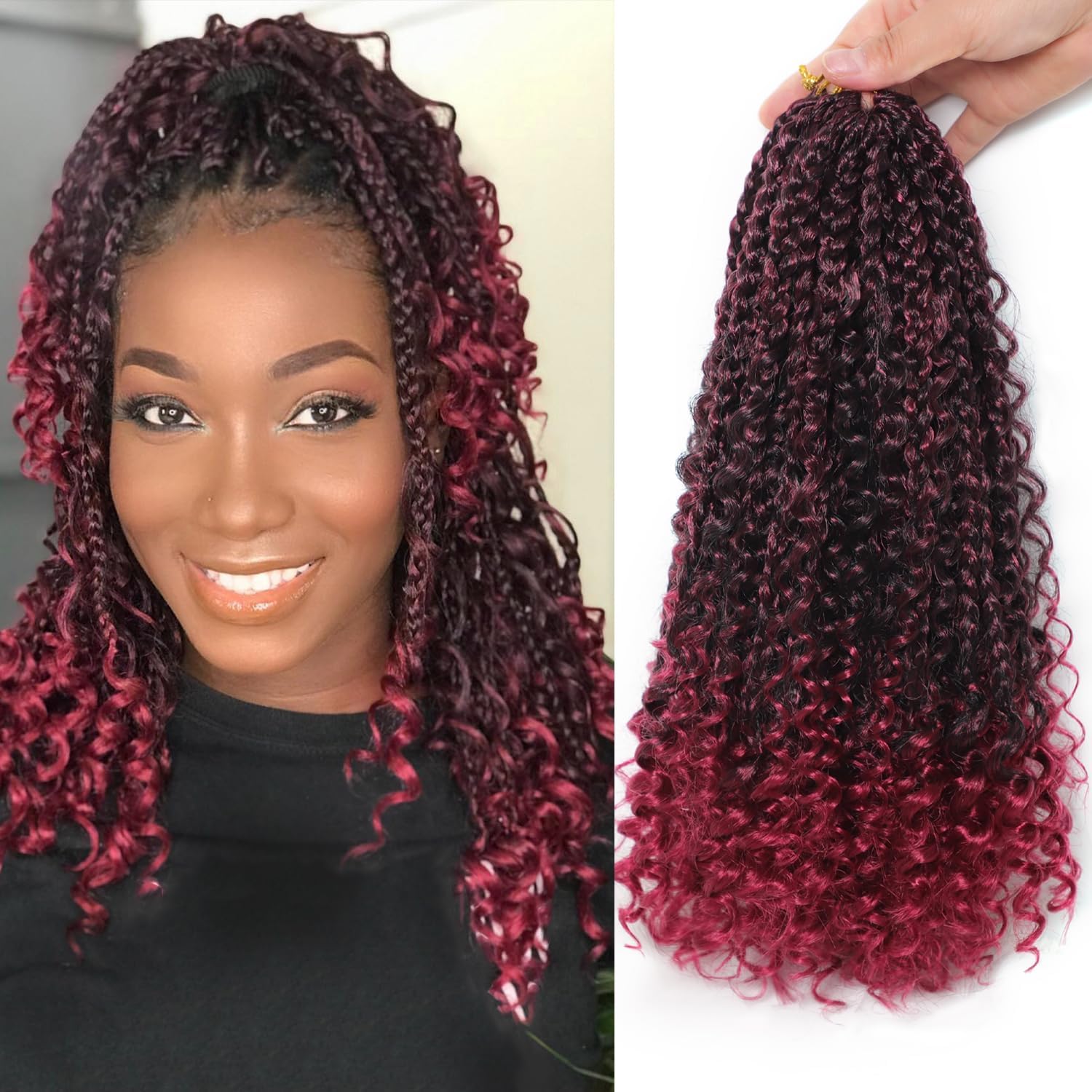 Amazon.com : VIOLET 12 inch Goddess Crochet Box Braids Hair 7 Packs ...