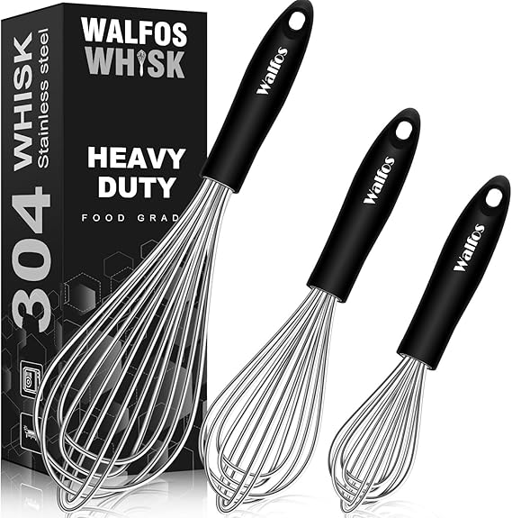 Amazon.com: Stainless Steel Wire Whisk Set - 3 Packs Balloon Whisk ...