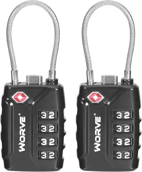 TSA Approved Cable Luggage Locks,Re-settable Combination with Alloy ...