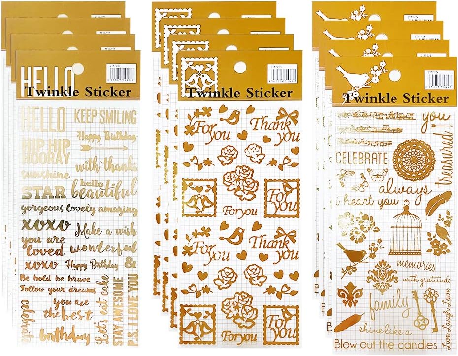 HLIWS 12 Feuilles Autocollants Lettres à Paillettes,Autocollants de ...