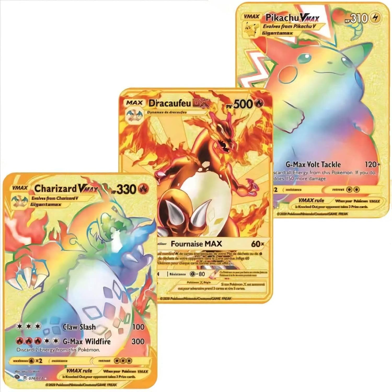 Buy 3PCS Charizard Vmax Metal Gold-Plated Card,Charizard DX Charizard ...