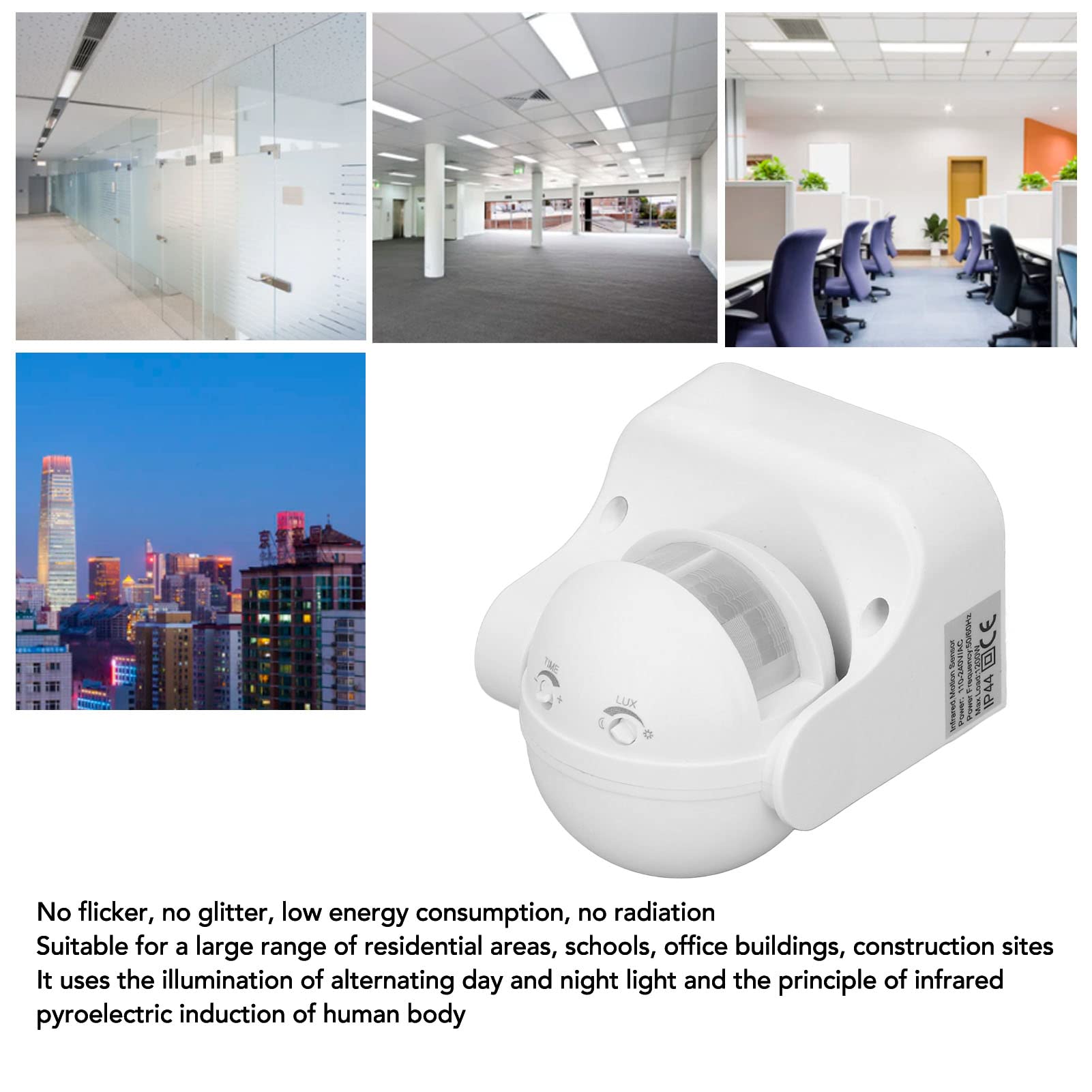 Office Motion Sensor Light Switch 1pc Led Light Human Sensor Door Lock