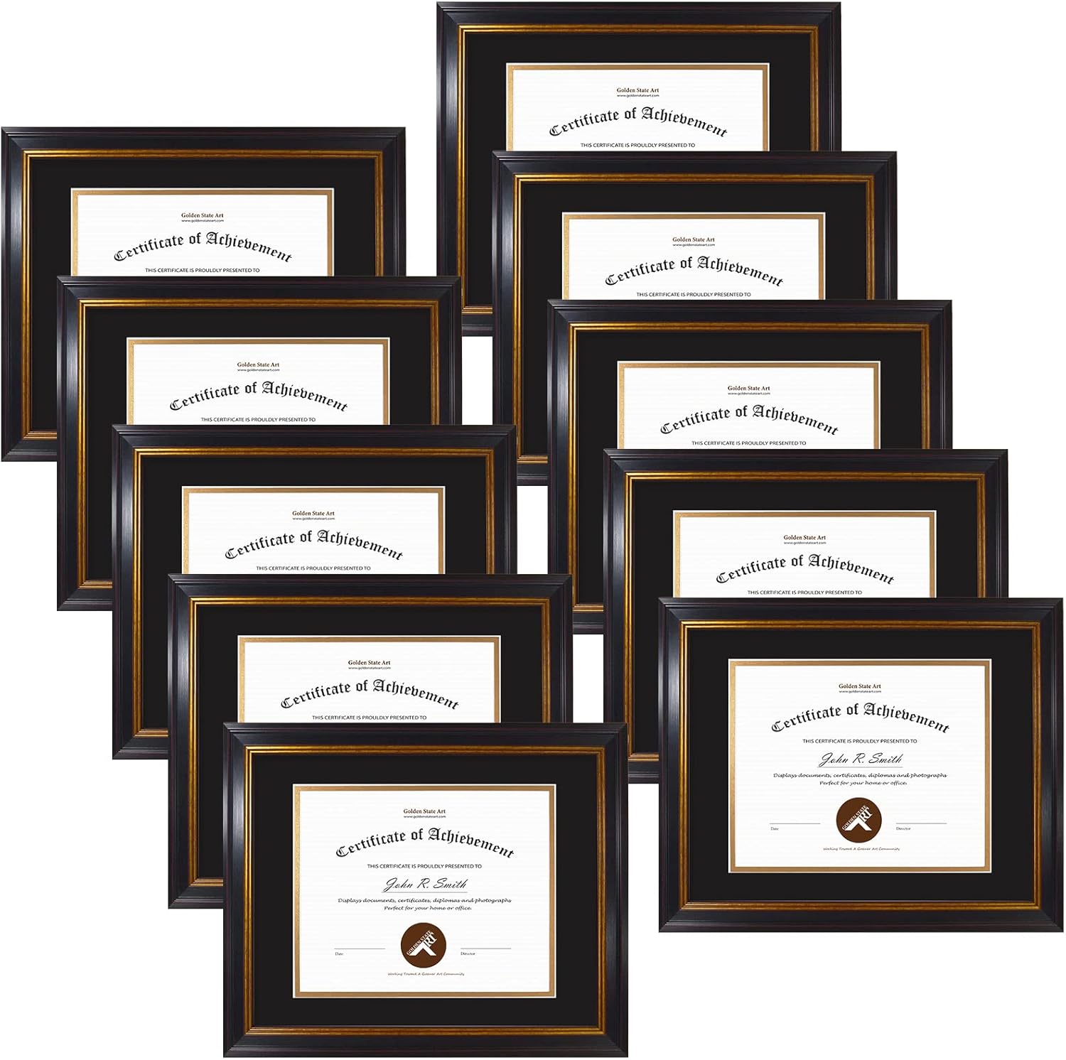 Amazon.com - Golden State Art, Set of 10, 11x14 Picture Frame for 8x10 ...