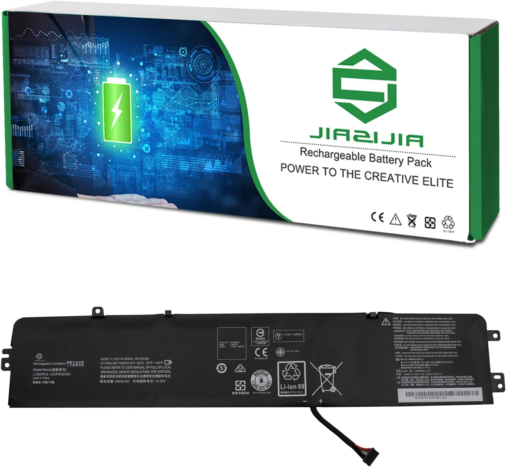 Amazon.com: JIAZIJIA L16M3P24 5B10M41934 Laptop Battery Replacement for ...
