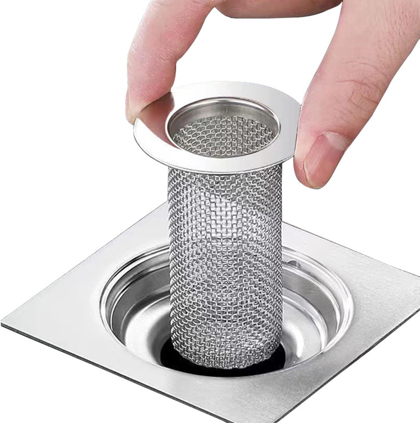 Resdenio Bathroom Sink Drain Strainer Stainless Steel, 2 Pack Floor ...