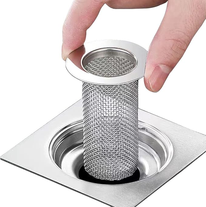 Resdenio Bathroom Sink Drain Strainer Stainless Steel, 2 Pack Floor ...
