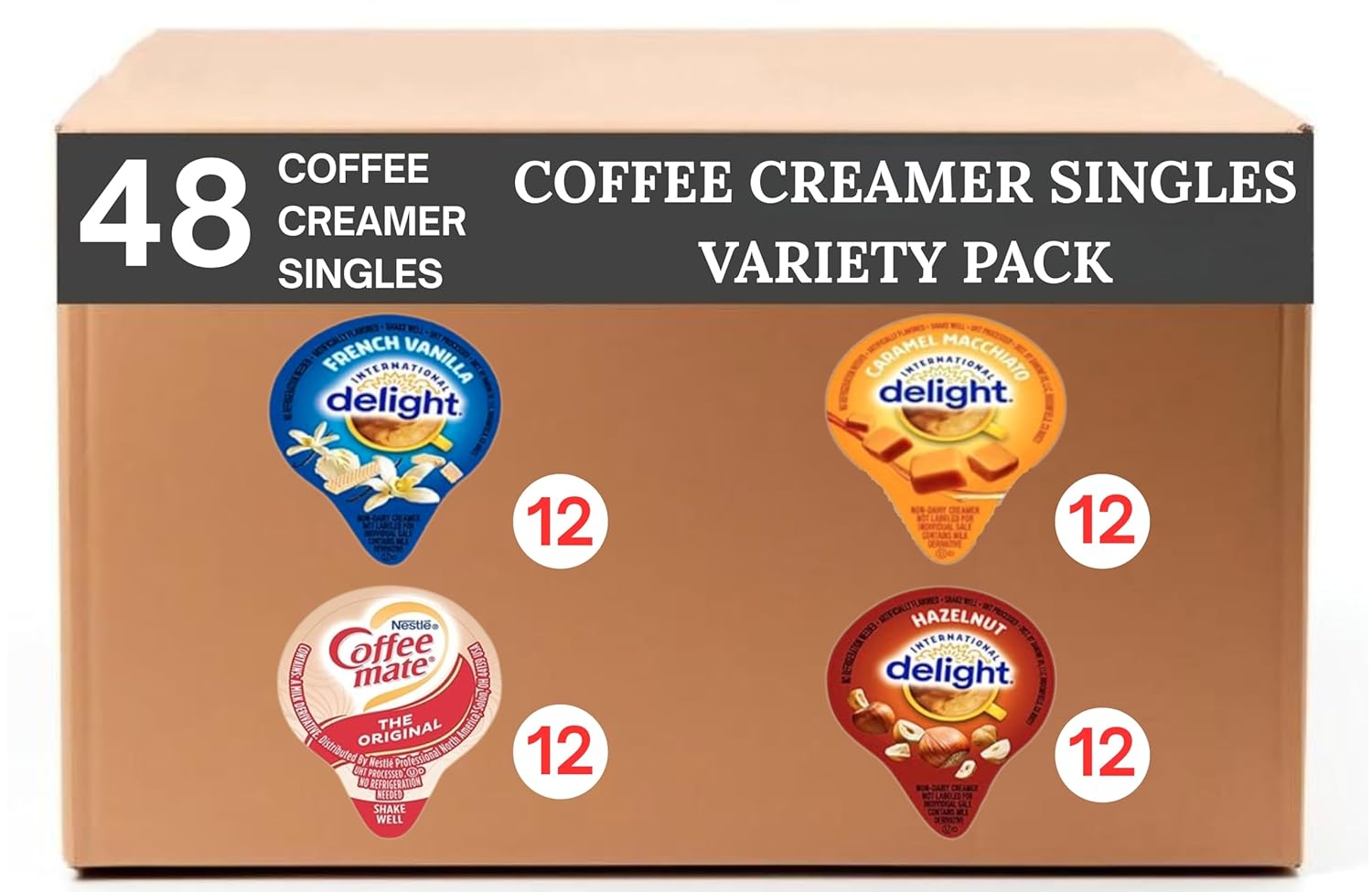 Amazon.com: Coffee Creamer Singles Variety Pack, 4 Flavor Creamer ...