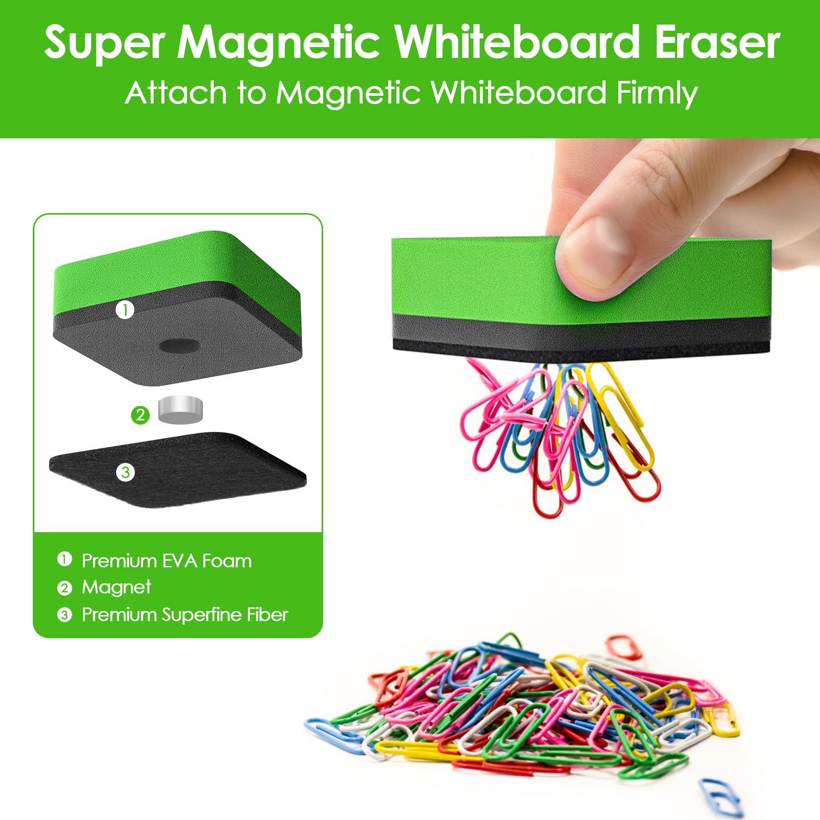 Snapklik.com : MaxGear Whiteboard Eraser, 108 Pack Magnetic Dry Erase ...