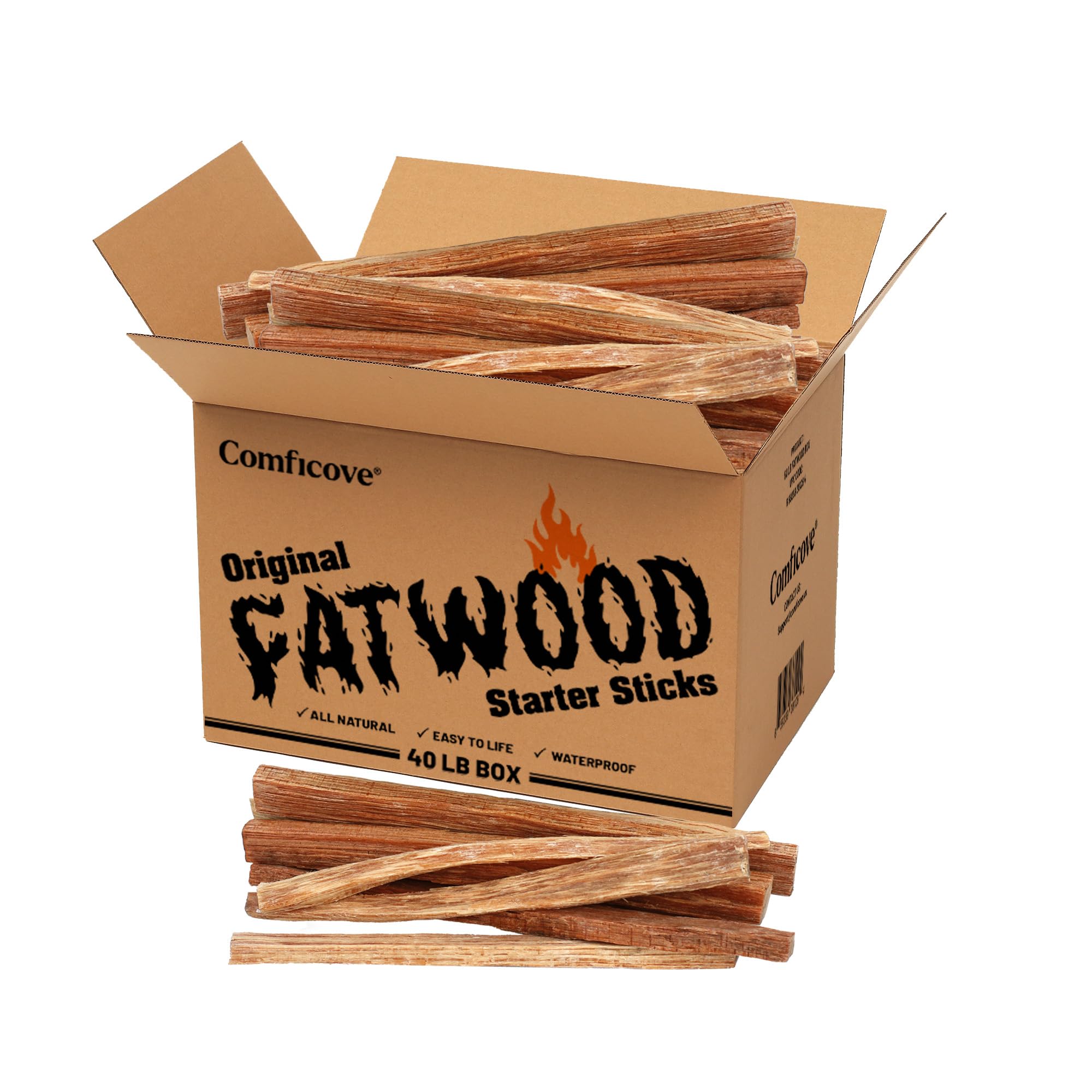 Amazon.com : 40 lbs. Fire Starter Fatwood Sticks Camping Essentials ...