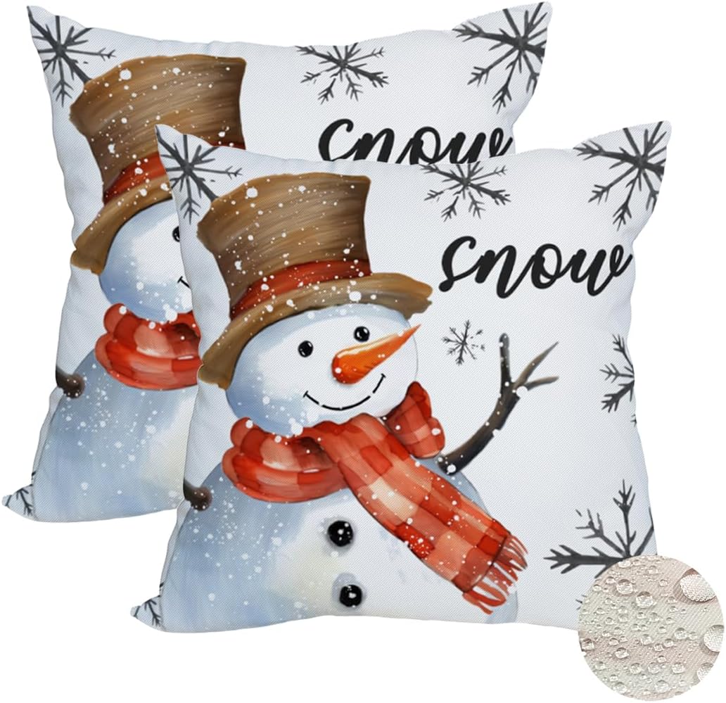 Amazon.com: Fukeen 2 Pack Waterproof Outdoor Winter Pillow Covers 18x18 ...