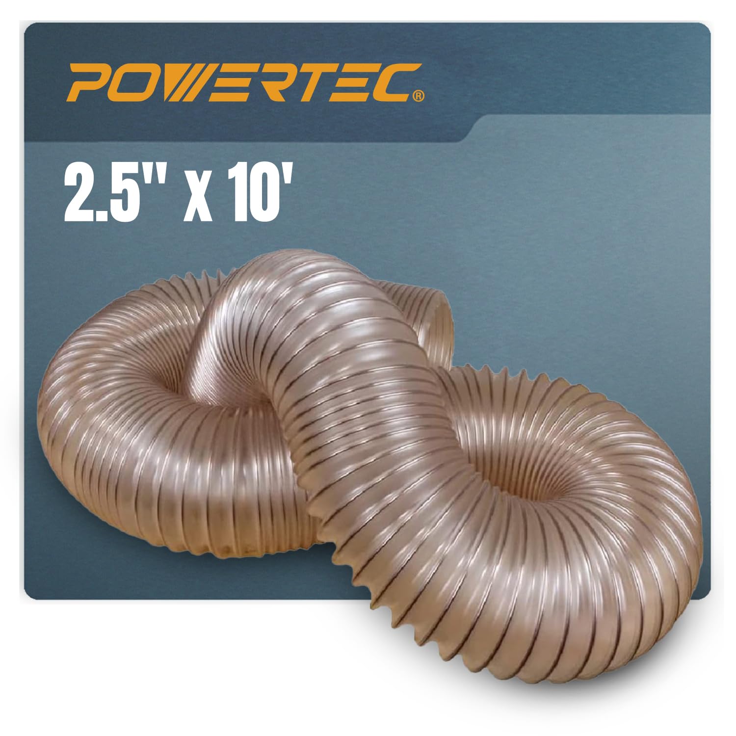 Snapklik.com : POWERTEC 2-1/2" X 10 Flexible PU Dust Collection Hose, 2 ...
