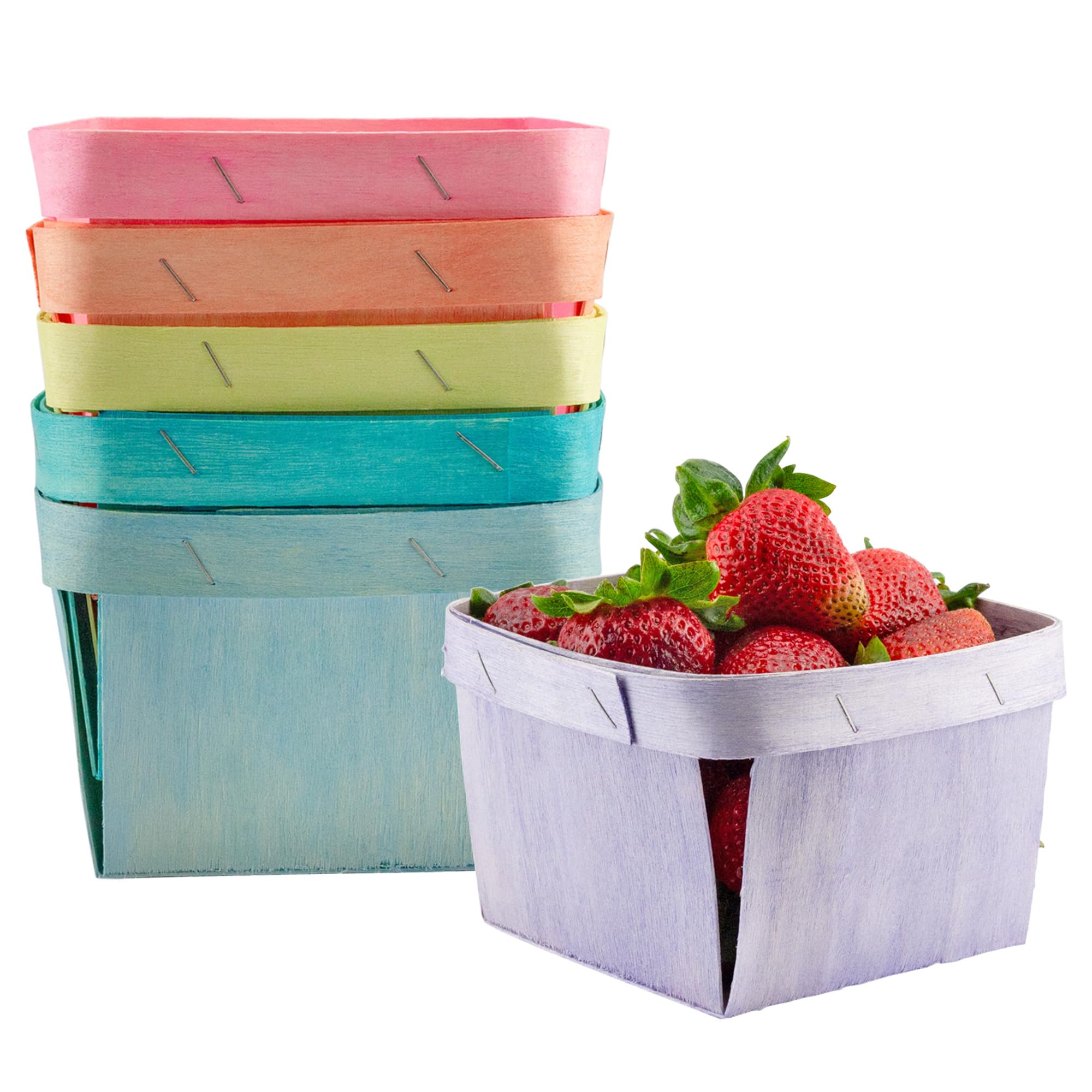 Amazon.com: Cornucopia Brands Quart Wooden Berry Baskets (Set of 6 ...