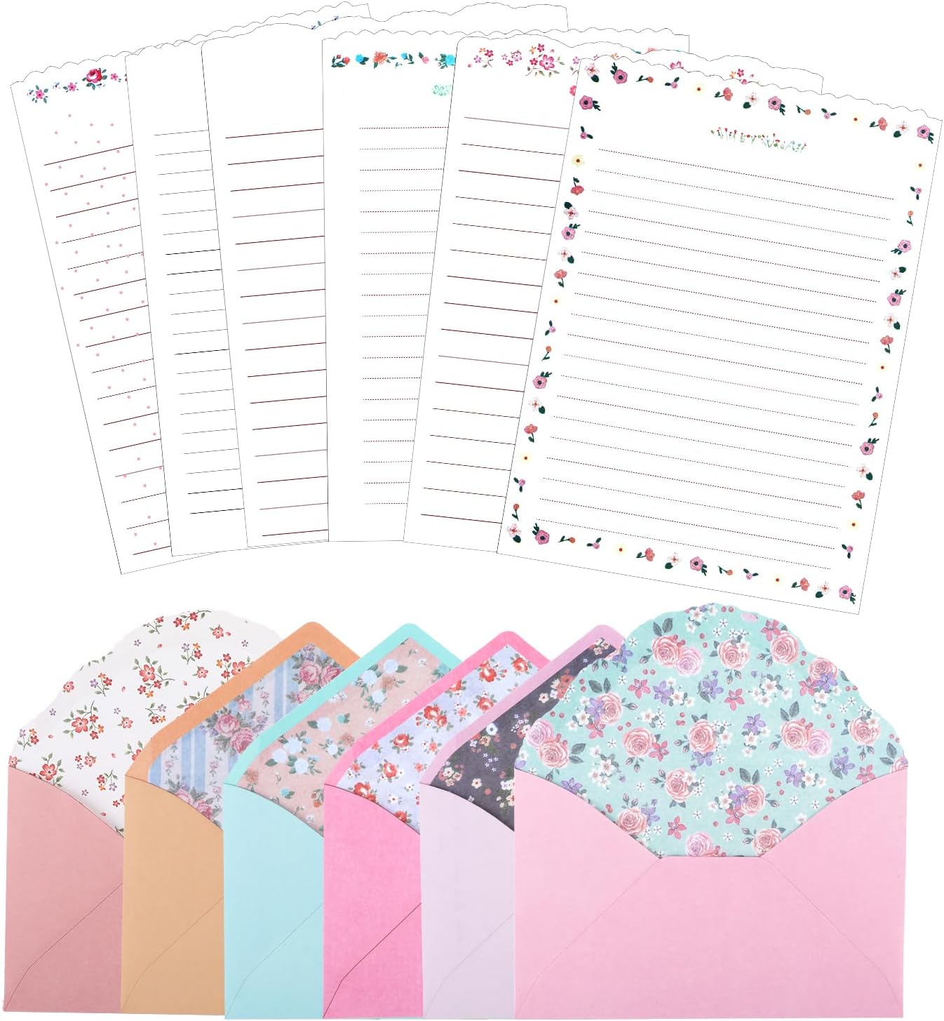 Amazon.com : Stationary Paper and Envelopes Set, 24 PCS Lined Writing ...