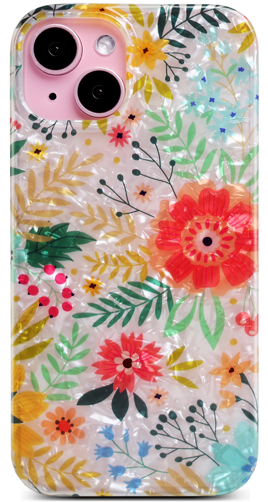 Amazon.com: Qokey for iPhone 14 Case,for iPhone 13 Case,Cute Pink Green ...