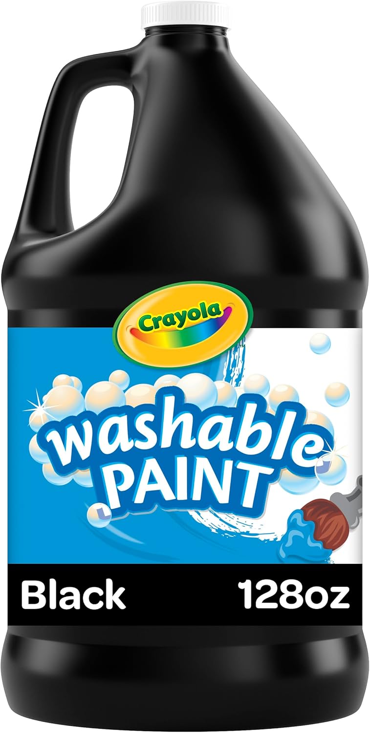 Amazon.com: Crayola Washable Paint For Kids - Black (1 Gallon), Kids ...