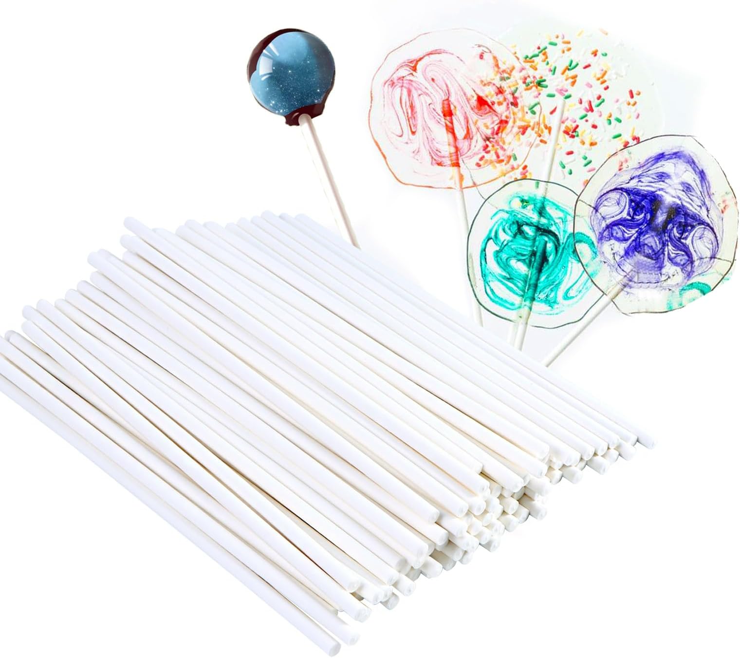 ZYDYRX 100 Pièces Bâtons Sucettes Papier Lot Sucettes Papier Pour ...