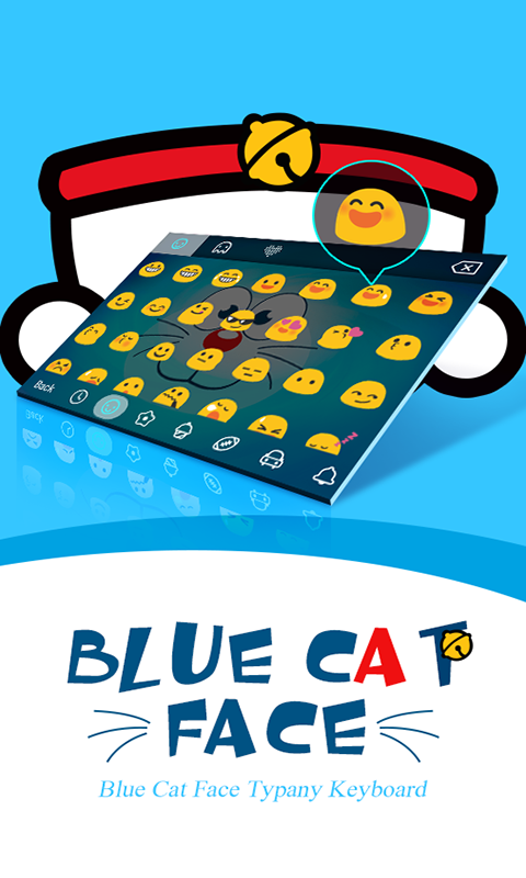 Blue Cat Face Theme&Emoji Keyboard - App on the Amazon Appstore