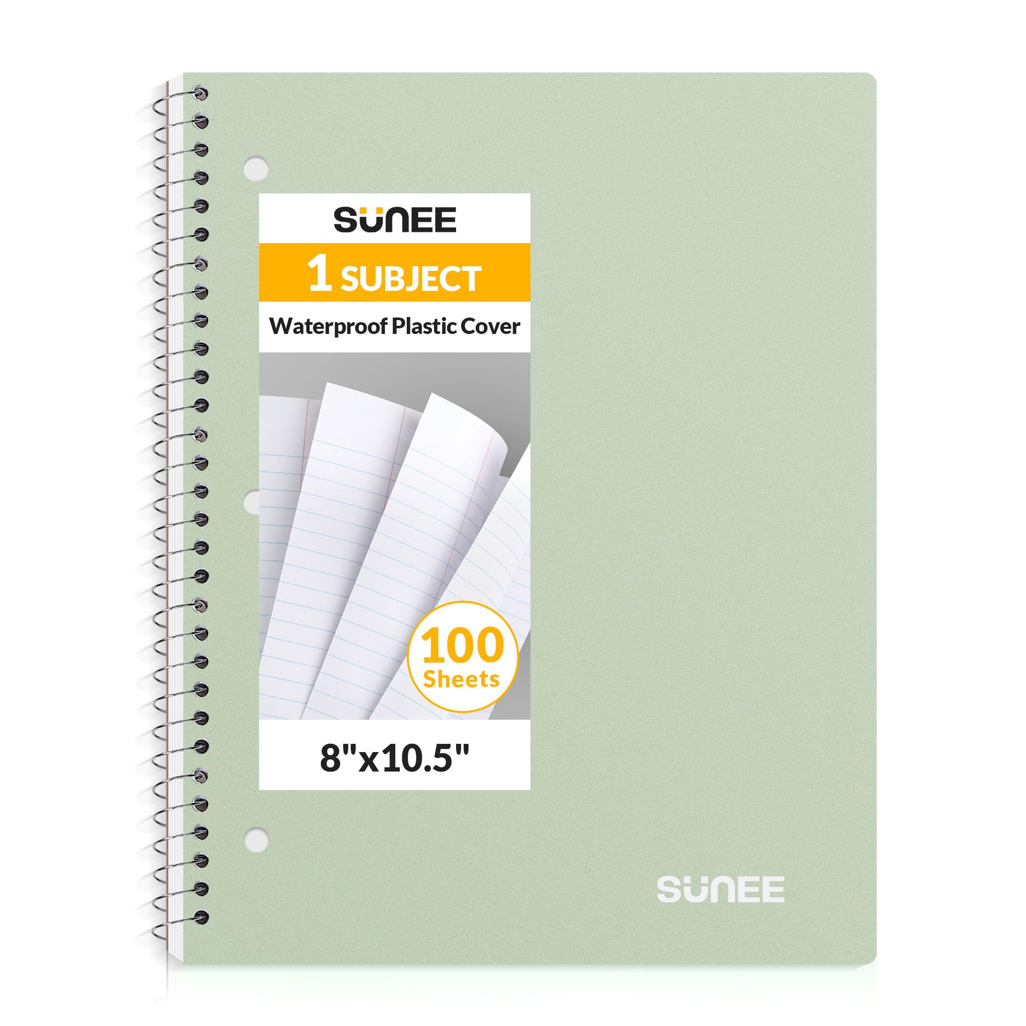 Amazon.com : SUNEE Spiral Notebook, 1-Subject, College Ruled Paper, 8 ...