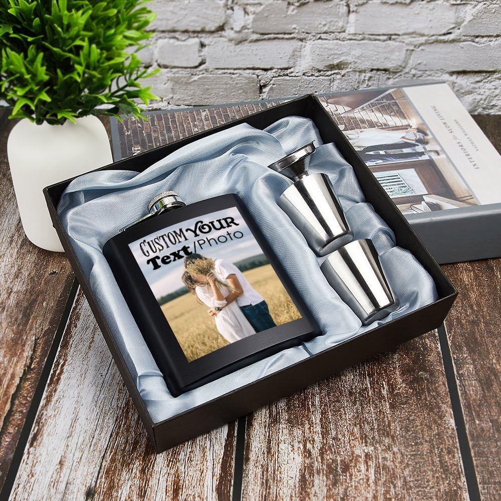 Amazon.com | Personalized Custom Flask - Stainless Steel Pocket Flask ...