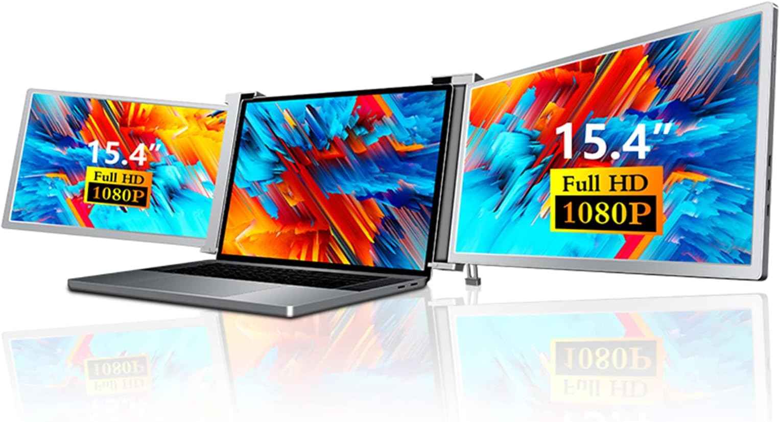 15.4in Laptop Screen Extender, HD 1080P IPS Dual Triple Portable ...