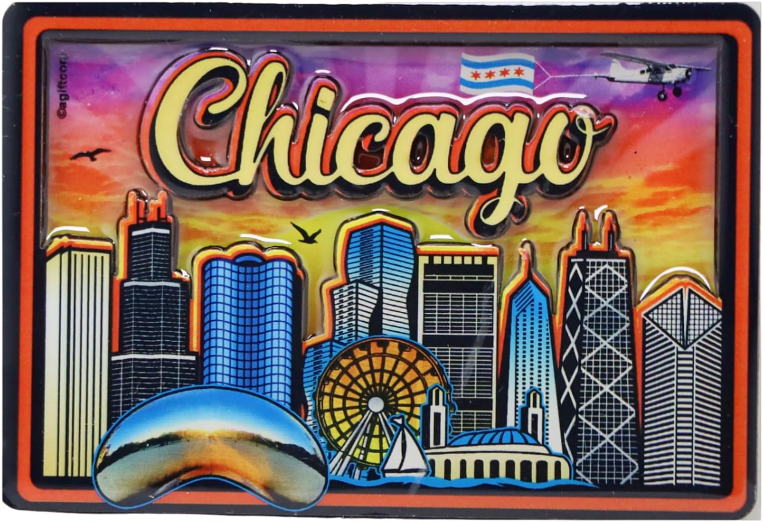 Amazon.com: Chicago Capitol C Collage Fridge Magnet : Home & Kitchen