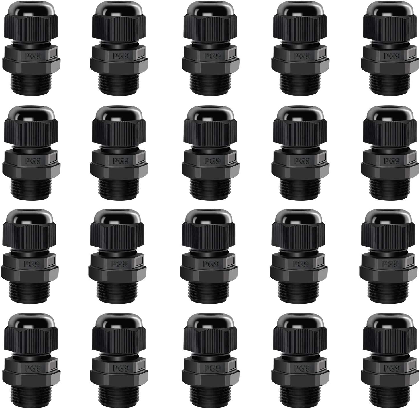 mxuteuk 20 Pcs PG9 Thread lengthening Cable Glands 4-8.2mm Cable ...