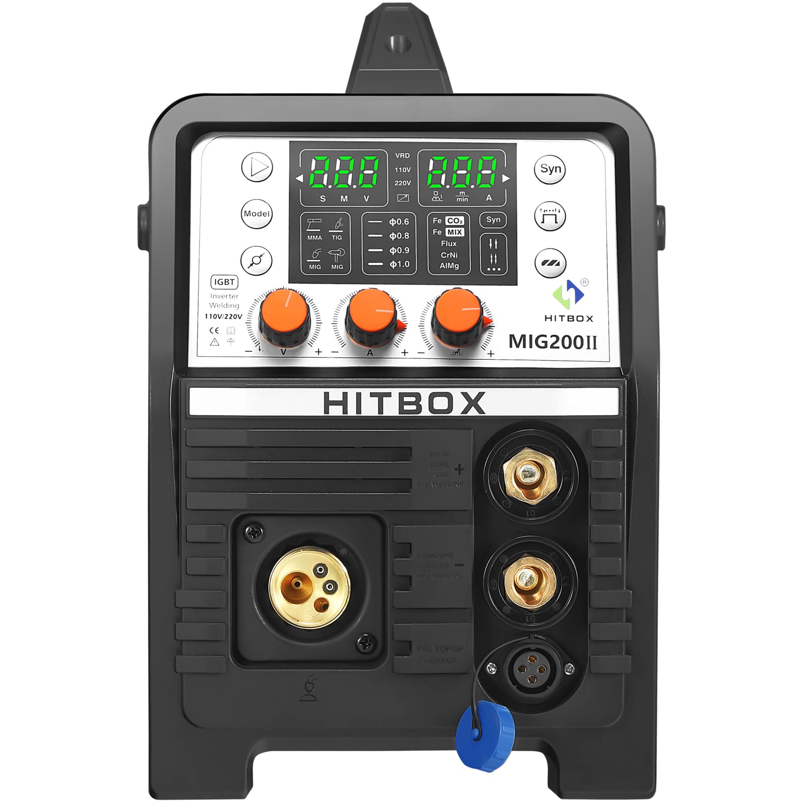 Buy HITBOX MIG Welder 200Amp Newest Synergic 110V 220V Multifunction ...