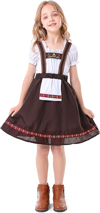 Amazon.com: Nenahot Girls Bavarian Oktoberfest Costume German Dirndl ...
