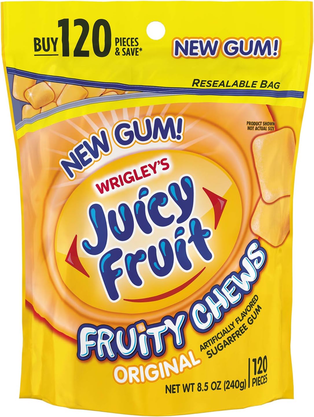 Amazon.com : Juicy Fruit, Fruity Sugarfree Chewing Gum, 120 ct ...