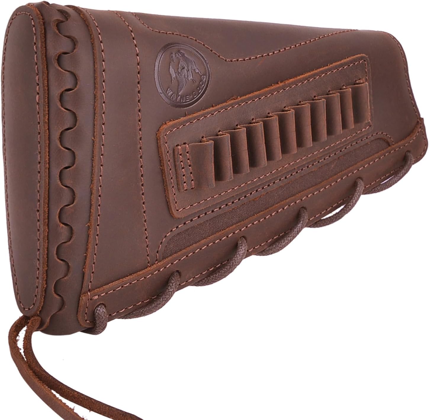 Leather Buttstock Cheek Rest with Rifle Ammo Holder for.308, 30-30, 357 ...
