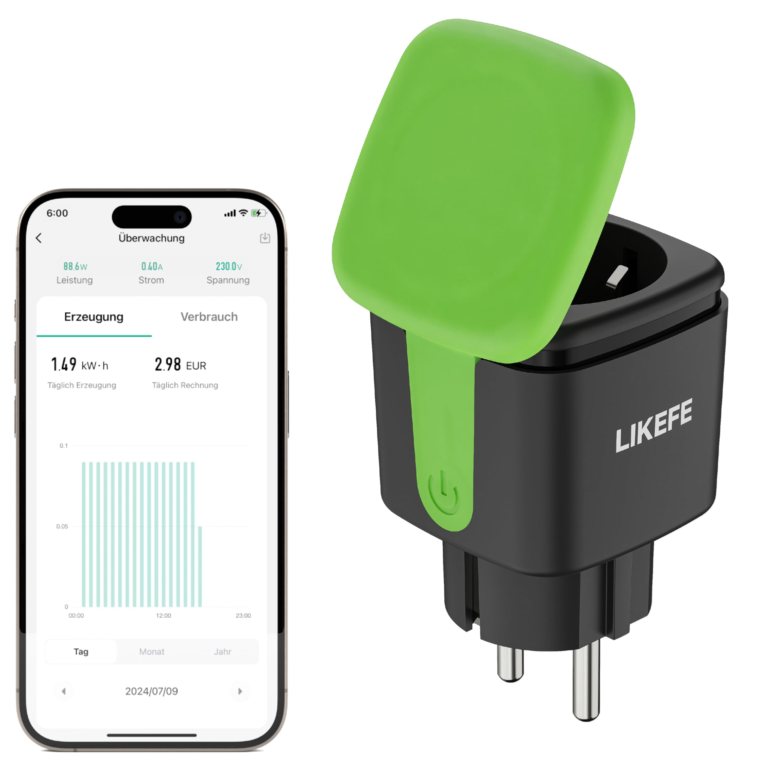 LIKEFE Intelligent Socket, Monitor Power Consumption & Power Generation ...